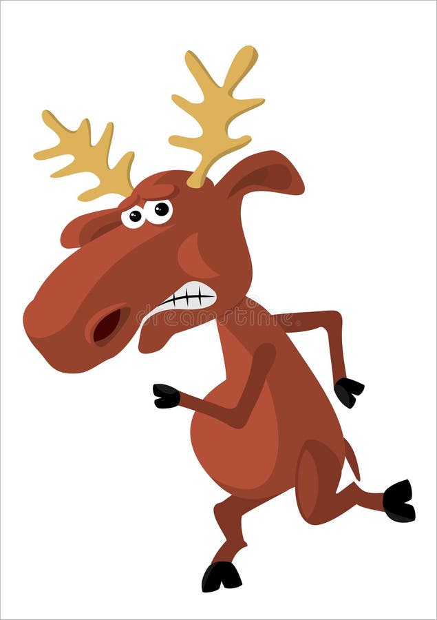 Moose Running stock vector. Illustration of smiling, running - 10848288