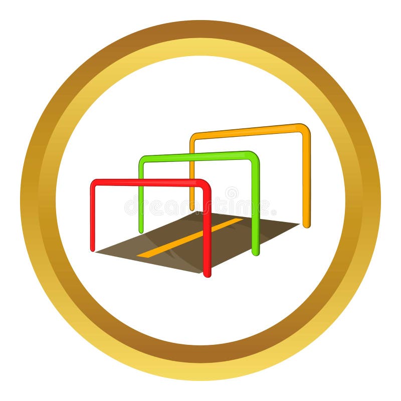 Running with Obstacles Icon, Cartoon Style Stock Vector - Illustration ...