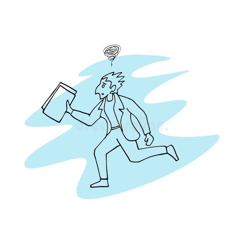 Running Office Worker, Late Manager. Vector Illustration Conveying the ...