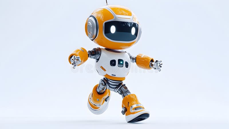 Cute Running Robot stock illustration. Illustration of closeup - 369465464