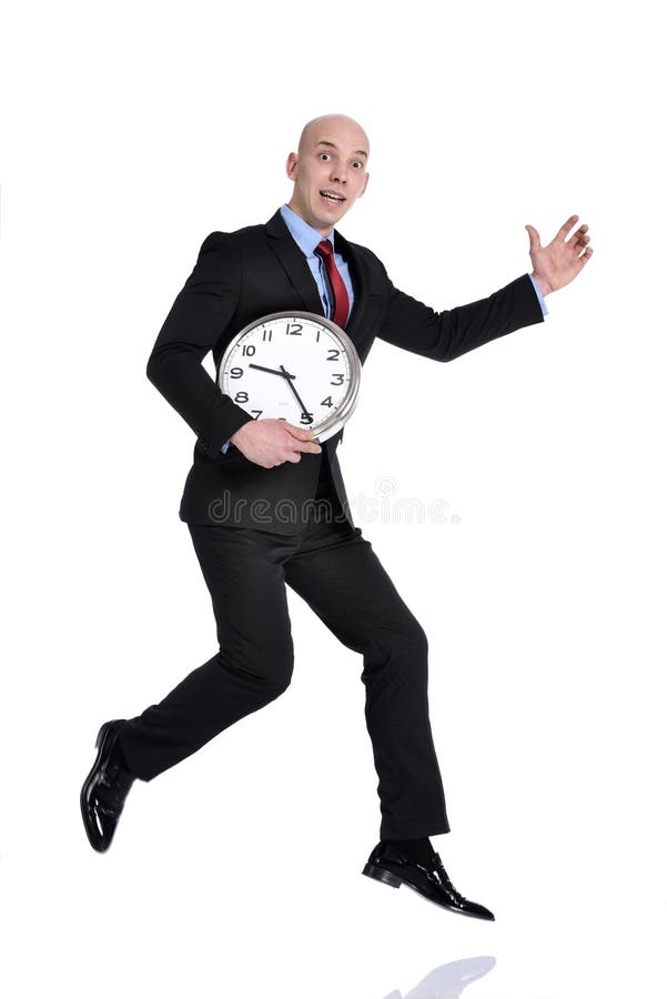 Businessman and clock stock image. Image of confidence - 37912149