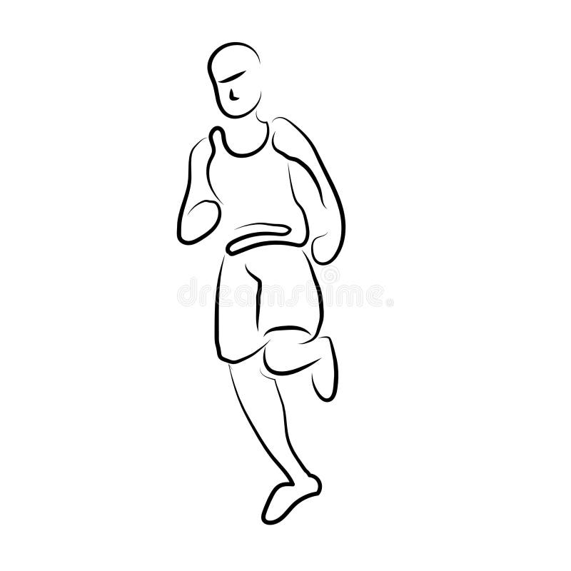 Running Outline Vector Illustration Stock Vector - Illustration of ...