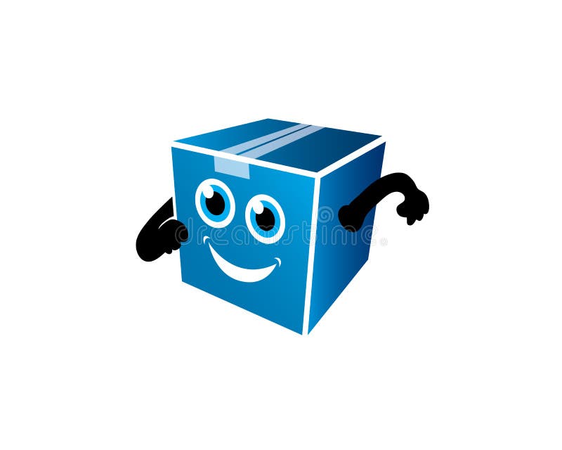 Running Package Box Cartoon Character Stock Vector - Illustration of ...