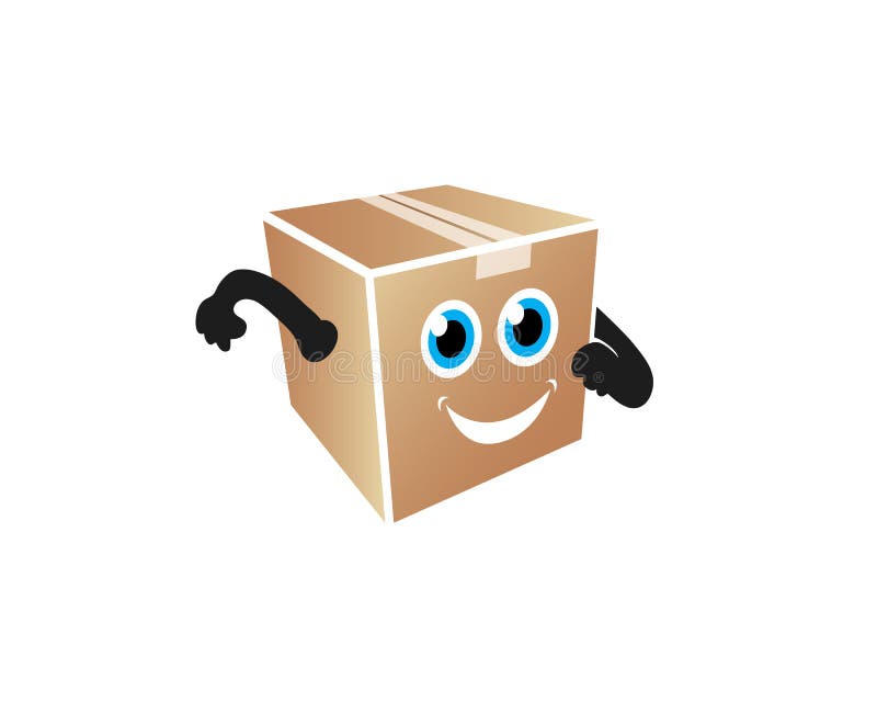 Running Package Box Cartoon Character Stock Vector - Illustration of ...