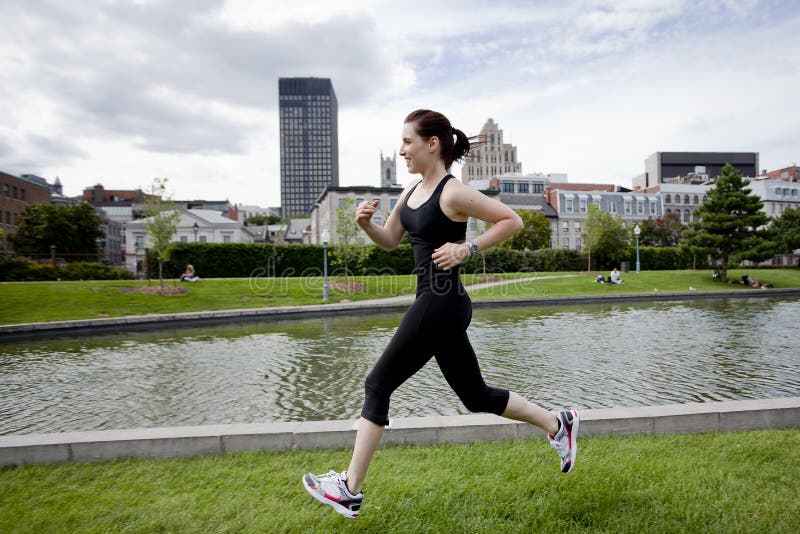 Running at the park stock photo. Image of female, youth - 15995972