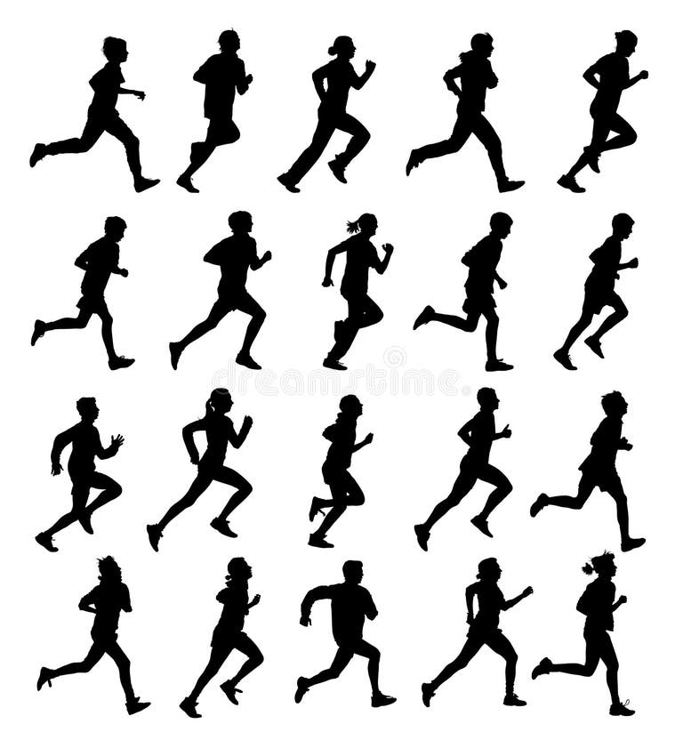 Runner Black White Stock Illustrations – 9,450 Runner Black White Stock ...