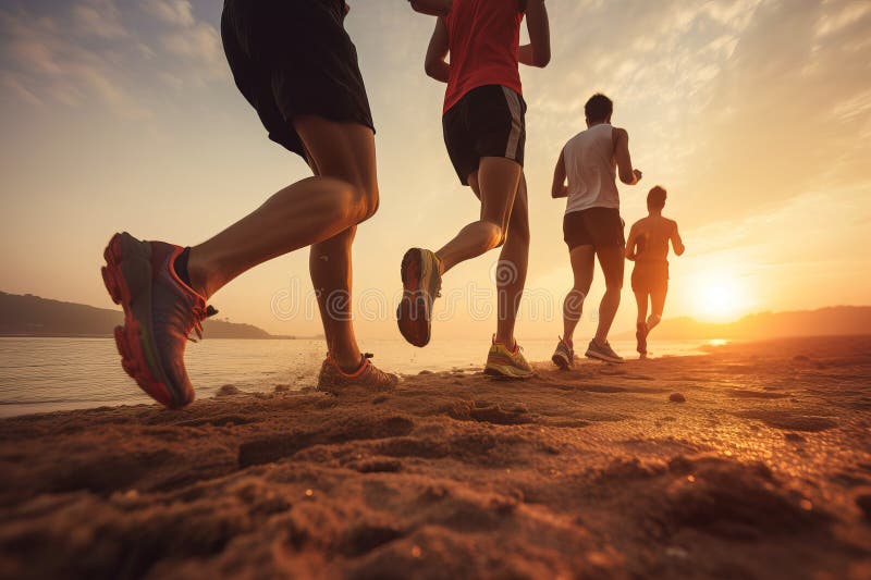 People Running Runner Couple Beach Run Stock Illustrations – 63 People ...