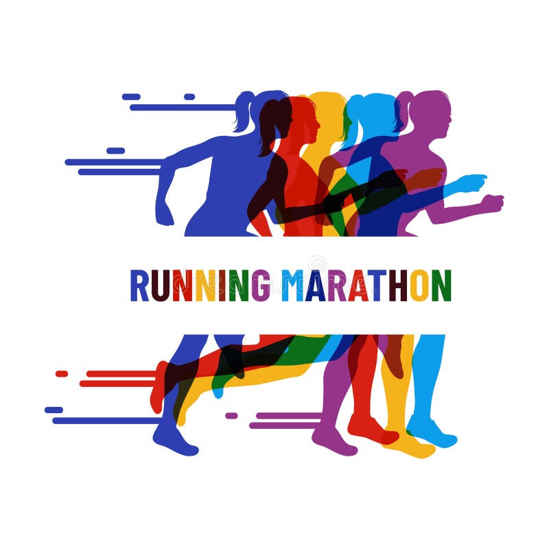 Running People Colorful Poster.Running Marathon Stock Vector ...