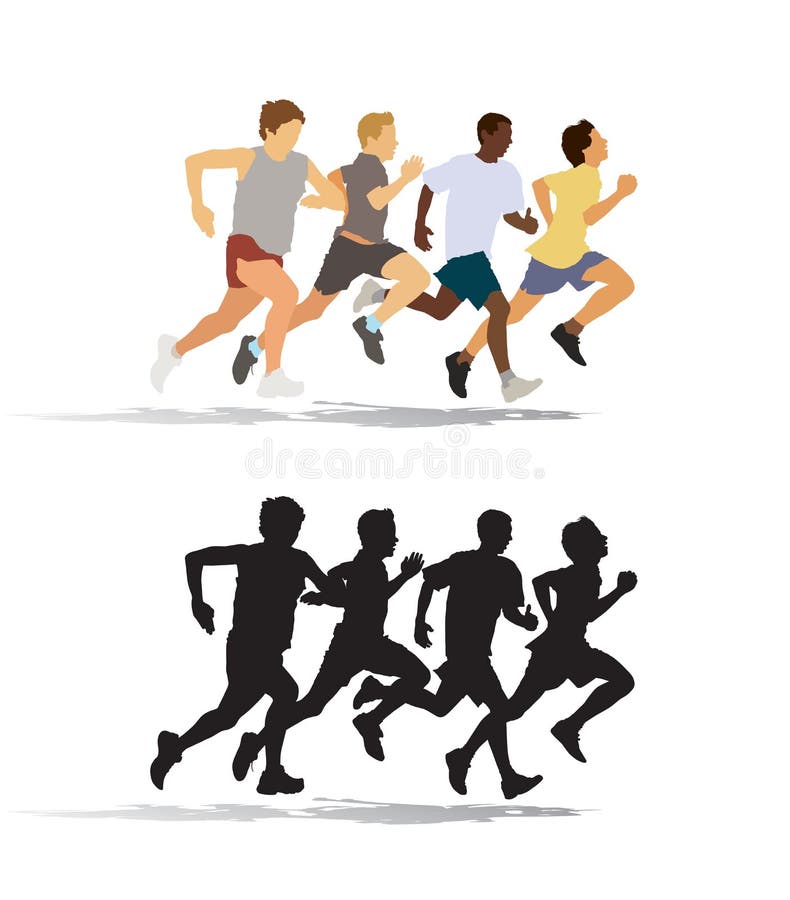 Running people stock vector. Illustration of outdoor - 47394717