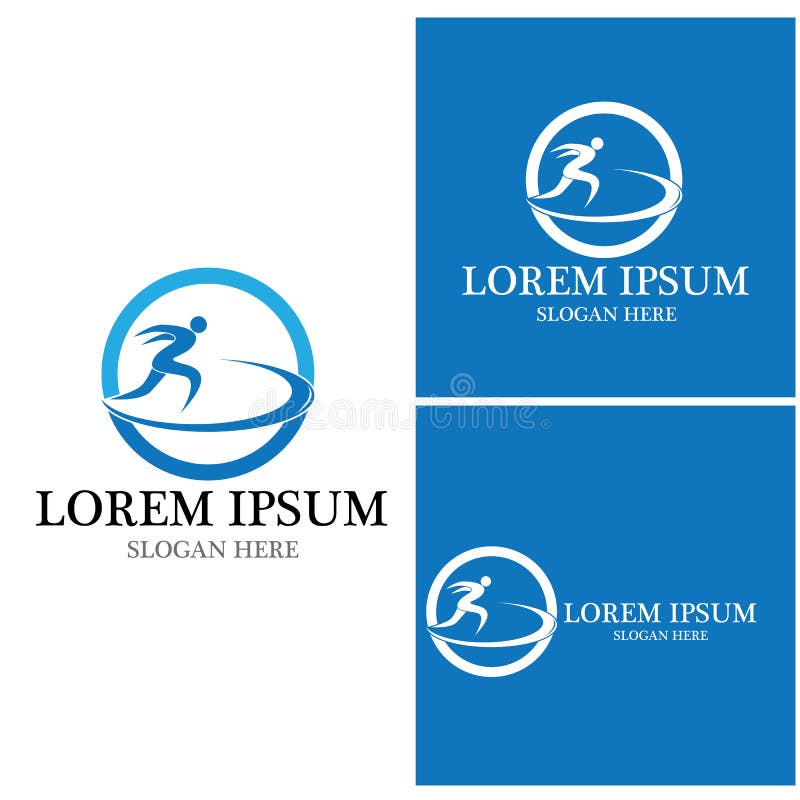 Running People Logo Vector Template Stock Illustration - Illustration ...