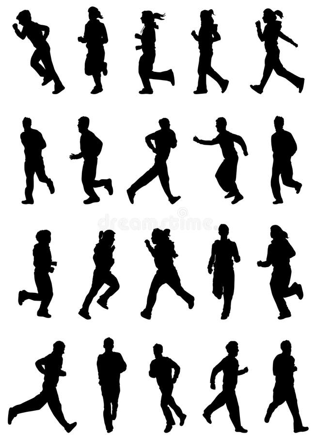 Stick Man Stick Figure Happy Running Walking Stock Vector ...