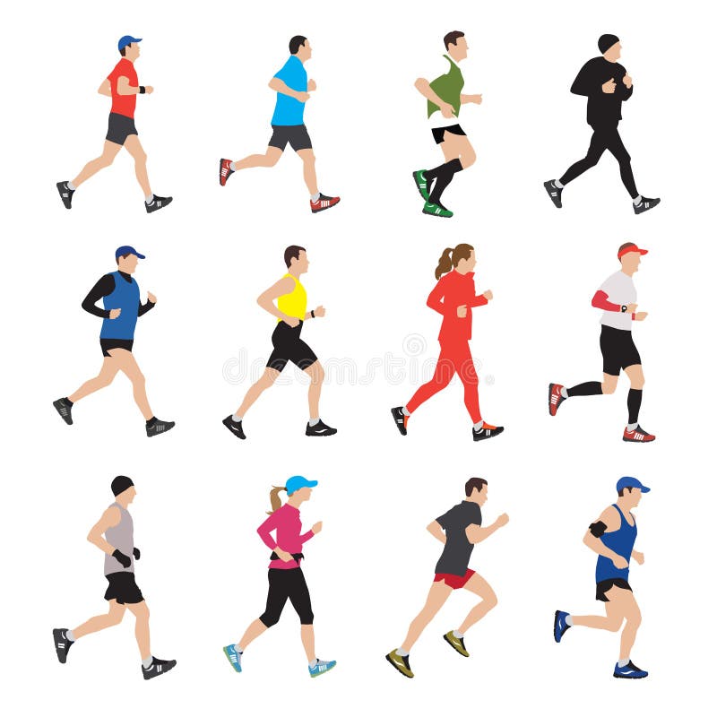 Running people stock vector. Illustration of background - 46195764