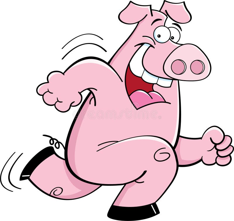 Running cartoon pig stock vector. Illustration of running - 15967067