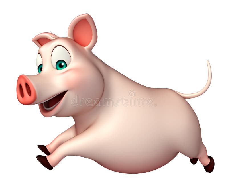 Running Pig Cartoon Character Stock Illustration - Illustration of wild ...