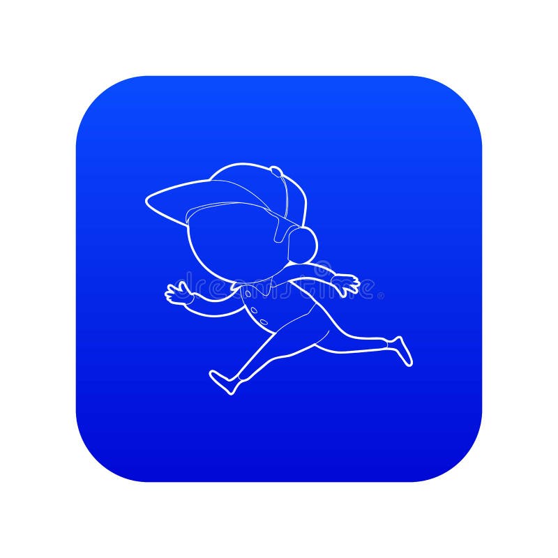 Running Player Icon Blue Vector Stock Vector - Illustration of outdoor ...