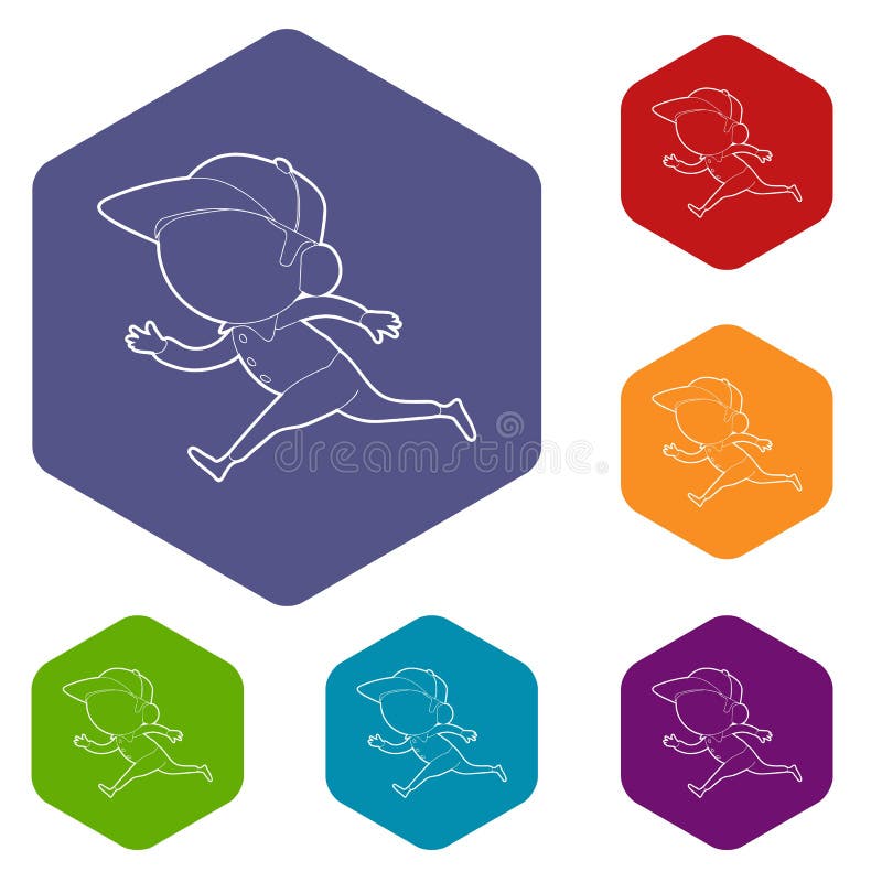 Running Player Icon, Outline Style Stock Vector - Illustration of base ...