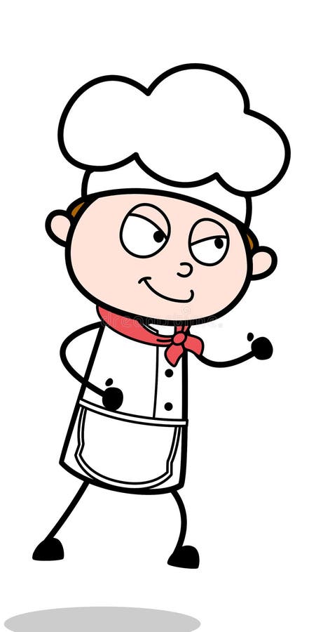 Running Pose - Cartoon Waiter Male Chef Vector Illustration Stock ...