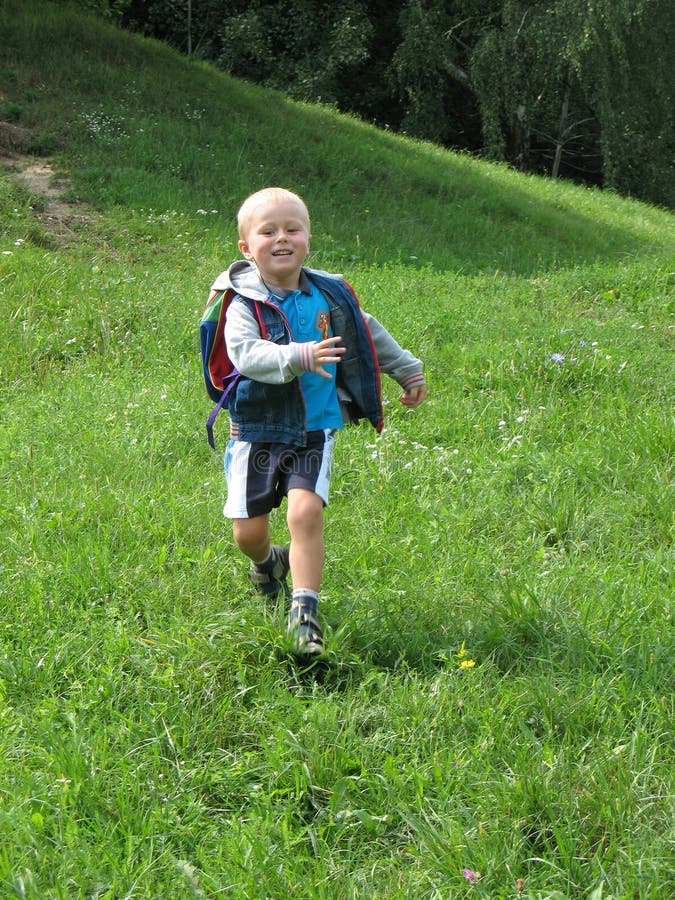 Running preschool boy stock photo. Image of activities - 2989628