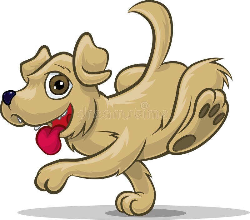 Running puppy stock vector. Illustration of happy, tongue - 14524917