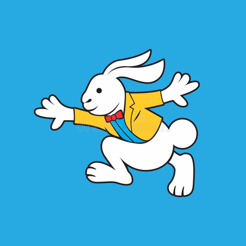 Running Rabbit Illustration Character Vector Stock Vector ...