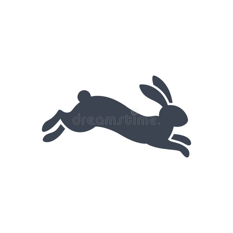 Rabbit Silhouette with Full Moon for Mid-Autumn Festival, Vector ...