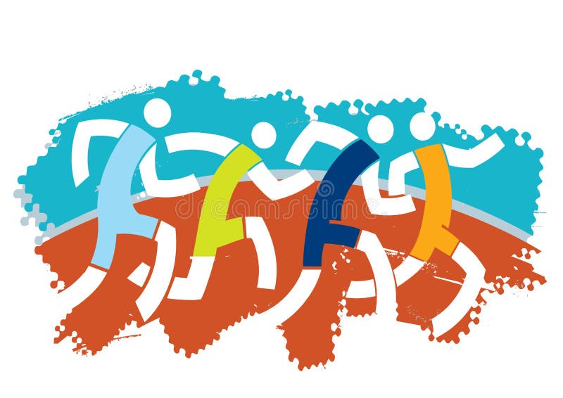 Running Race, Four Runners. Stock Vector - Illustration of lifestyle ...