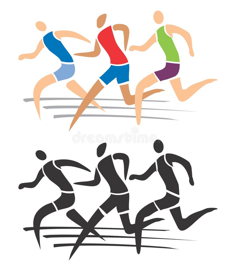 Running Race Line Art Stylized. Stock Vector - Illustration of fitness ...