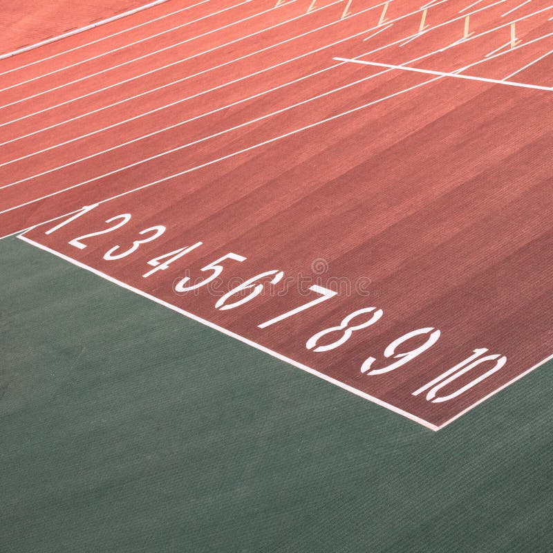Running Race Track Number Screen on Ground Surface Stock Image - Image ...