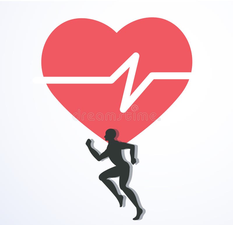 Running on Heart Icon Symbol Vector, Run for Health Stock Vector ...