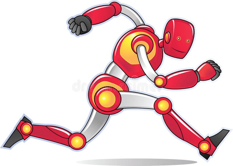 Running Red Robot stock vector. Illustration of vector - 8240673