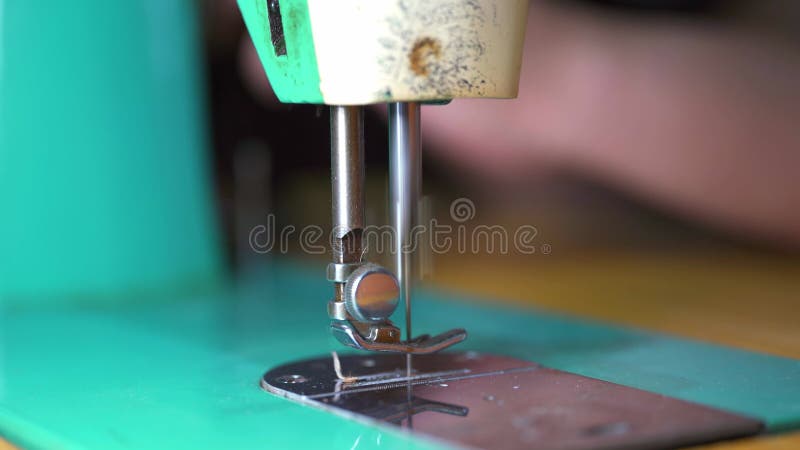 A Running Retro Traditional Vintage Mechanical Sewing Machine Stock ...