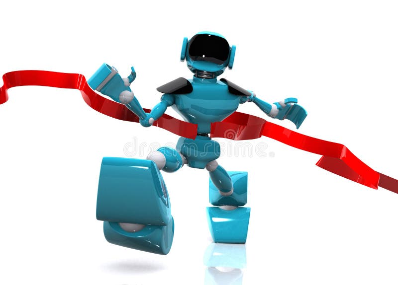 Running robot stock illustration. Illustration of fiction - 27523508