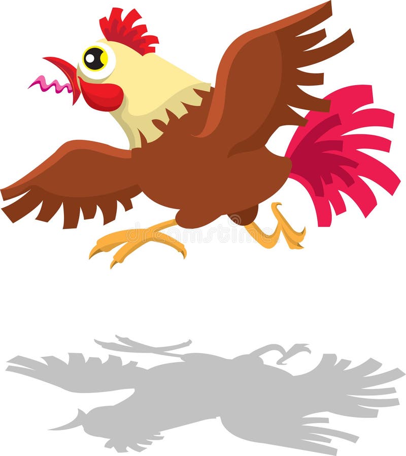 Running Rooster Crowing stock vector. Illustration of chicken - 33521757