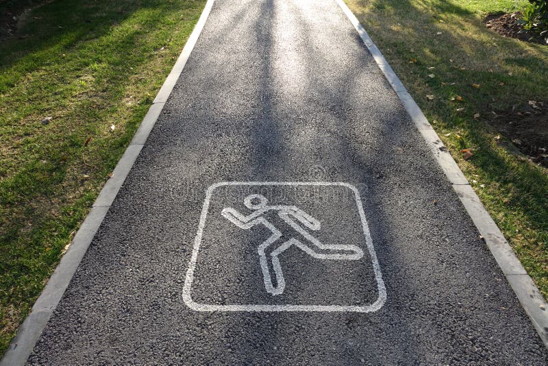 Running route sign stock photo. Image of direction, lifestyle - 42719256