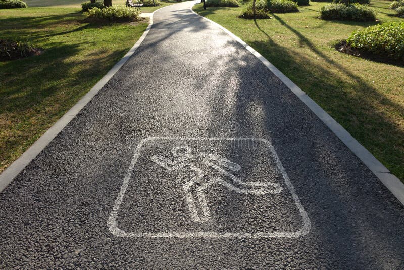 Running route sign stock photo. Image of jogging, message - 42721632