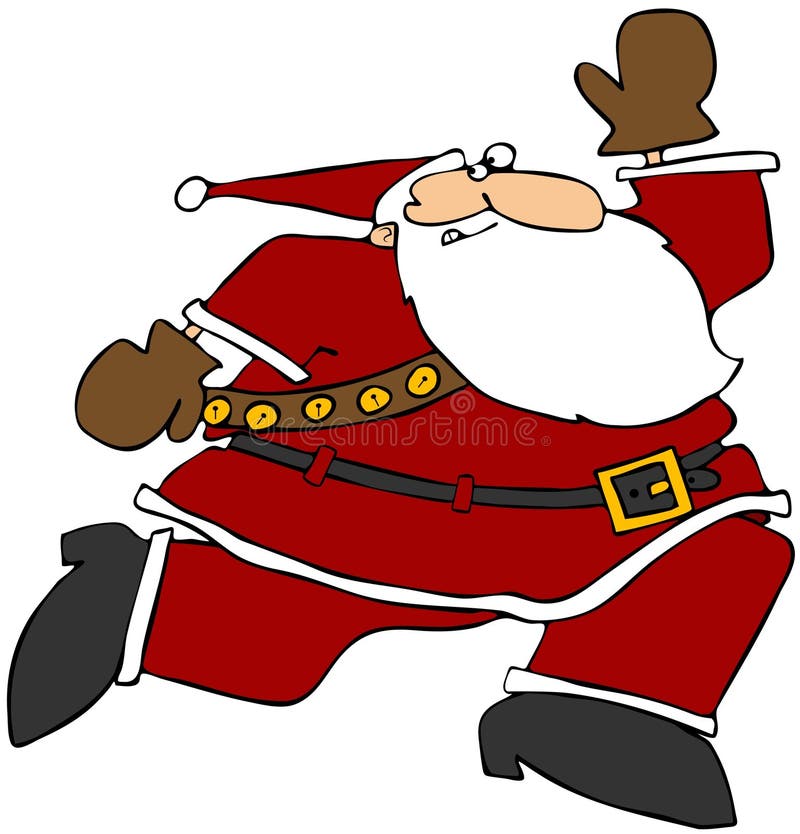 Running Santa stock illustration. Illustration of holiday - 22313603