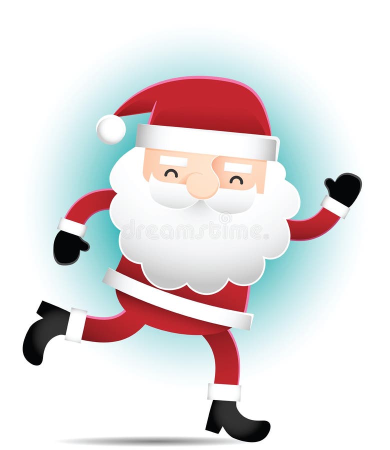 Running Santa stock vector. Illustration of celebration - 155277032
