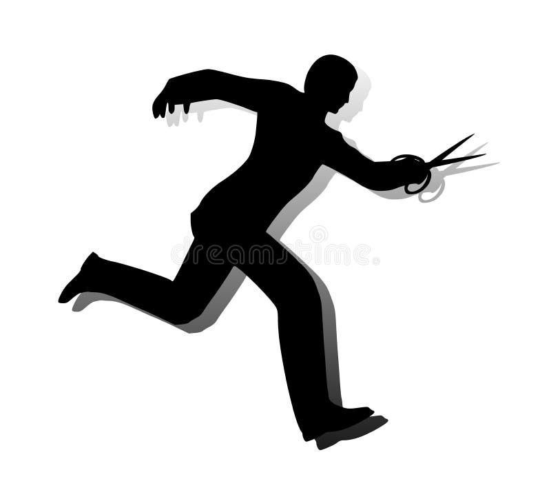Running with Scissors Metaphor Stock Illustration - Illustration of ...