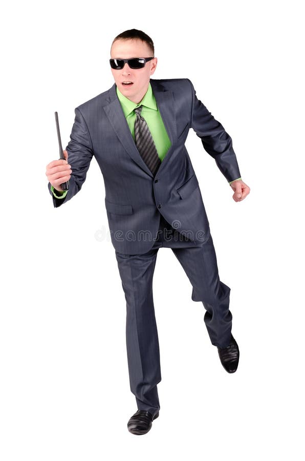 Running Security Guard on White Background Stock Image - Image of ... Running Security Guard on White Background Stock Image - Image of ...