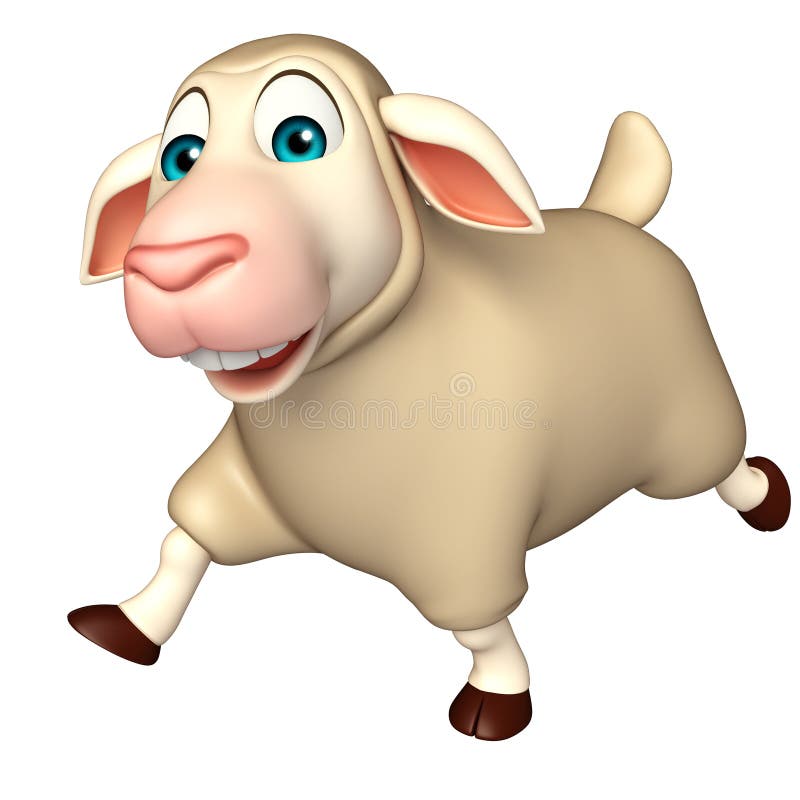 Running Sheep Cartoon Character Stock Illustration - Illustration of ...