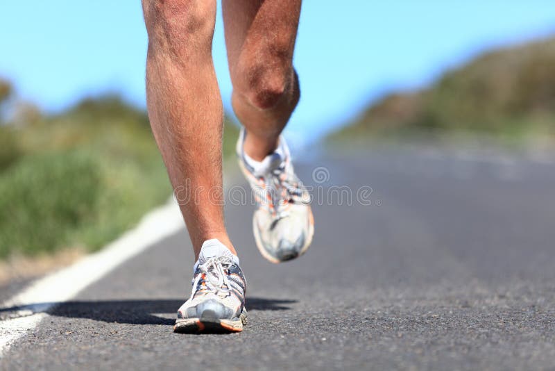 Running Shoes - Runner Legs Closeup Stock Image - Image of country ...