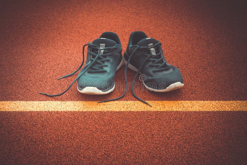 Running Shoes on the Start Line Stock Photo - Image of lifestyle ...