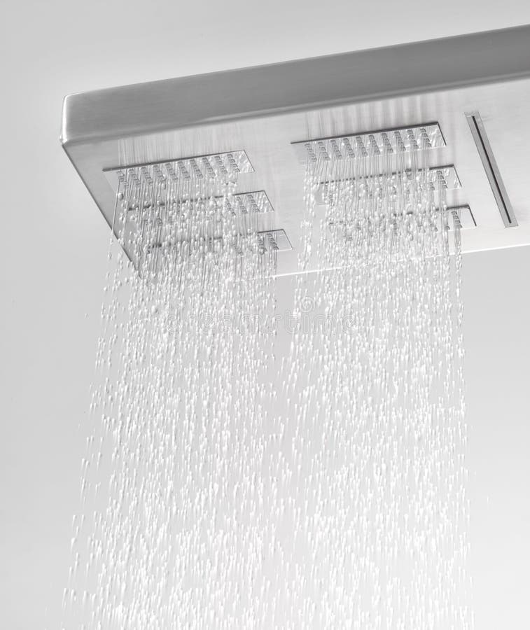 Running shower stock image. Image of shower, empty, inside - 7380721