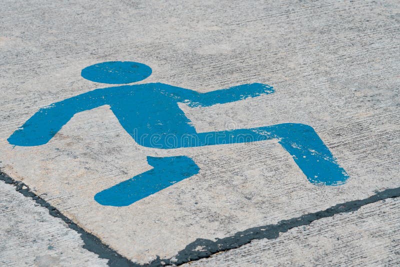Running Sign on Concrete Road Stock Image - Image of race, icon: 97356159