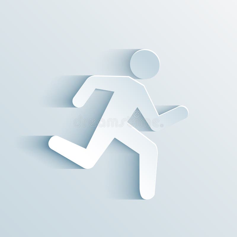Run Icon. Running Man on White Background. Vector Stock Vector ...