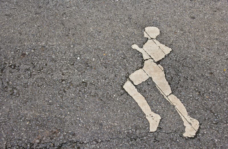 Running Sign Symbol on Road Stock Photo - Image of race, feet: 41855240
