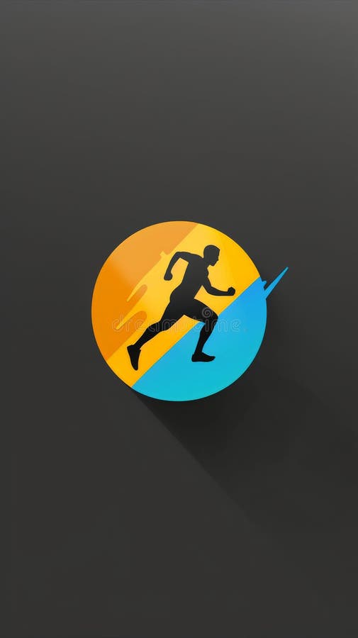 Dynamic Running Silhouette Logo with Bold Movement Stock Illustration ...