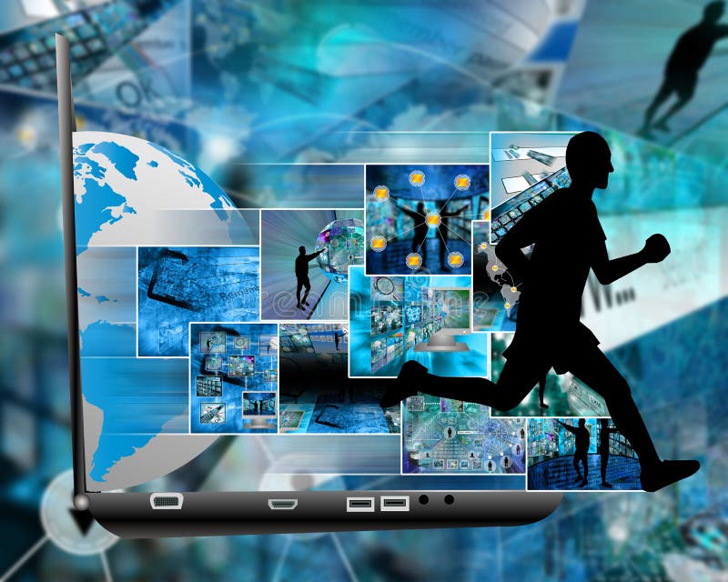 Running silhouette stock illustration. Illustration of globalization ...