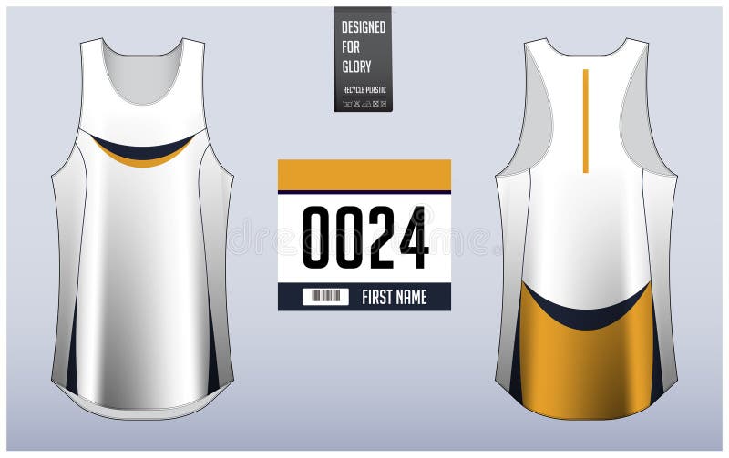 Running Singlet Design with Front and Back Views. the Front Has a ...
