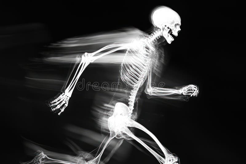 Running Skeleton in Motion Capture, Showcasing Speed and Dynamic ...